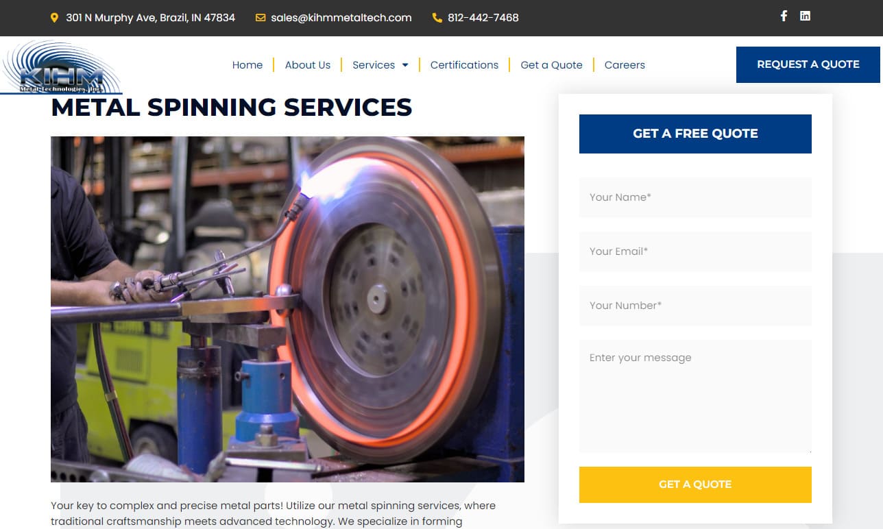 Spin Forming Companies | Spin Forming Services